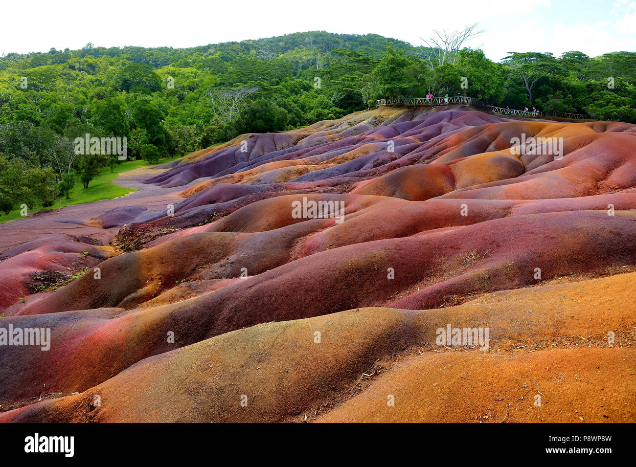 Chamarel seven coloured earths on Mauritius island Stock Photo - Alamy