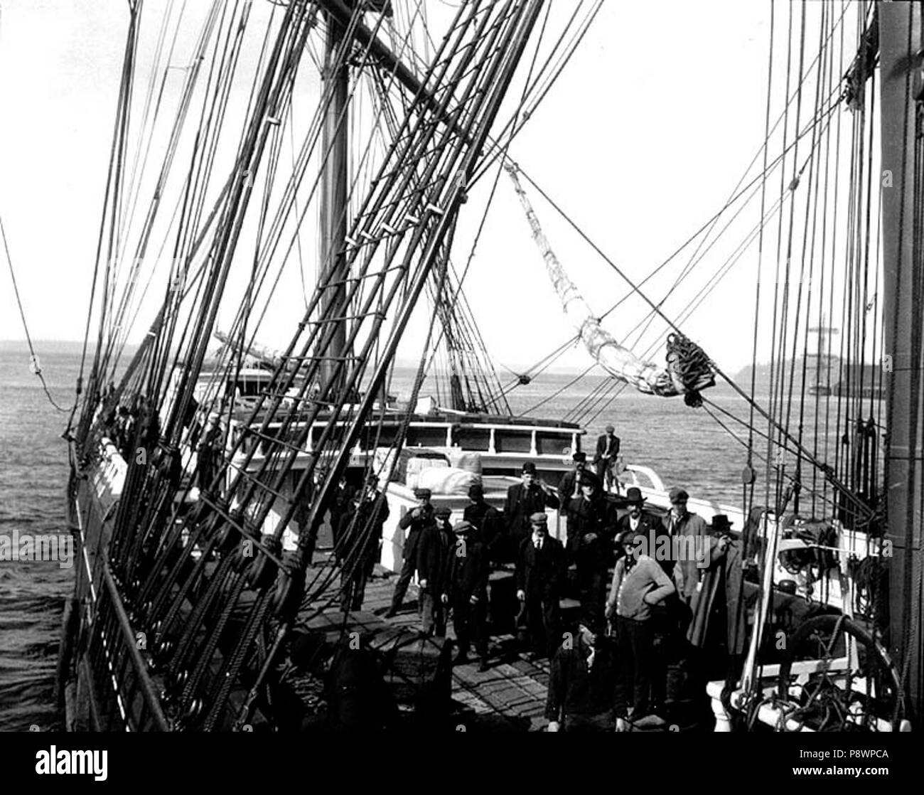 Crew on deck Black and White Stock Photos & Images - Alamy