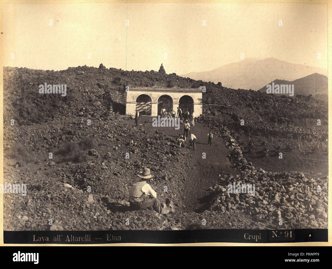 . 85 Crupi, Giovanni (1849-1925) - n. 0091 - Lava all'Altarelli - Etna ...