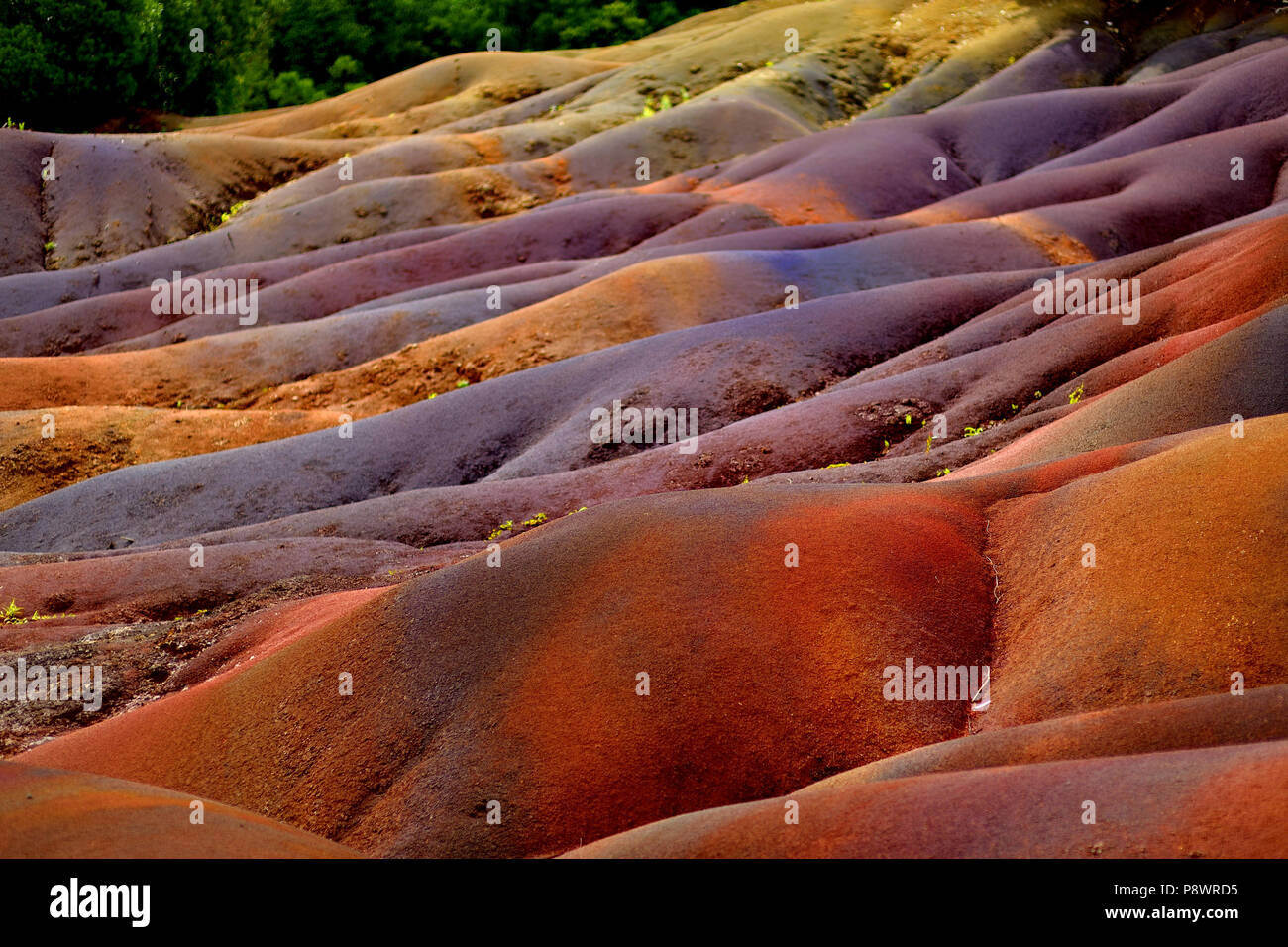 Chamarel seven coloured earths on Mauritius island Stock Photo - Alamy