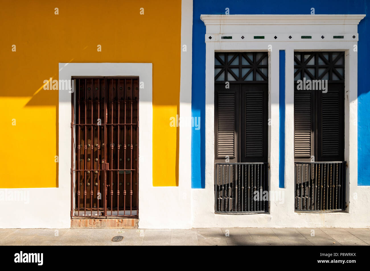 Multi colored houses in Puerto Rico in the caribbean ocean Stock Photo ...