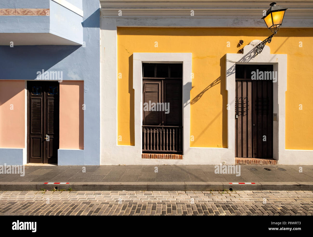 Multi colored houses in Puerto Rico in the caribbean ocean Stock Photo ...