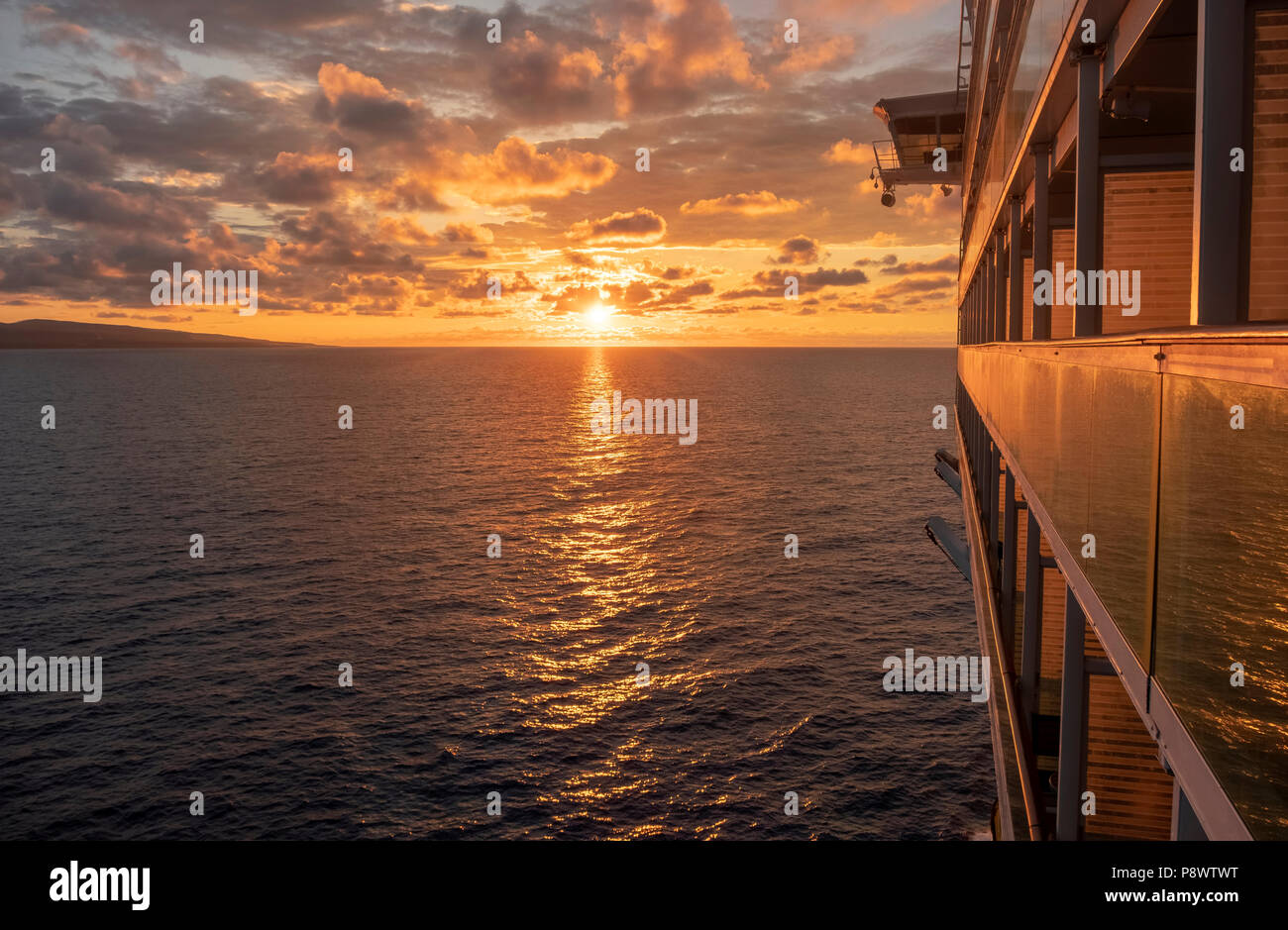 Cruise ship sailing towards a magnificent sunset Stock Photo - Alamy