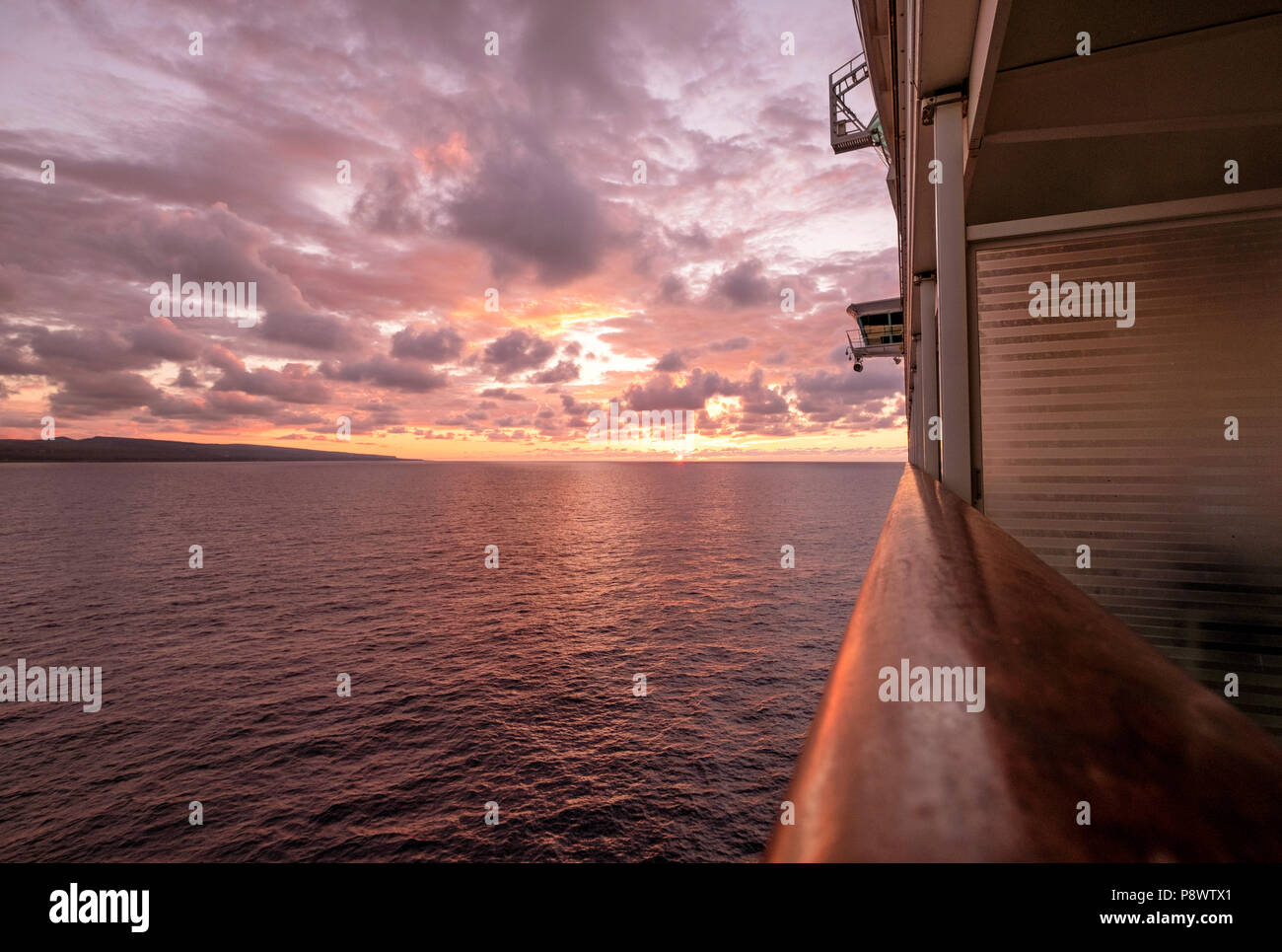 Cruise ship sailing towards a magnificent sunset Stock Photo - Alamy