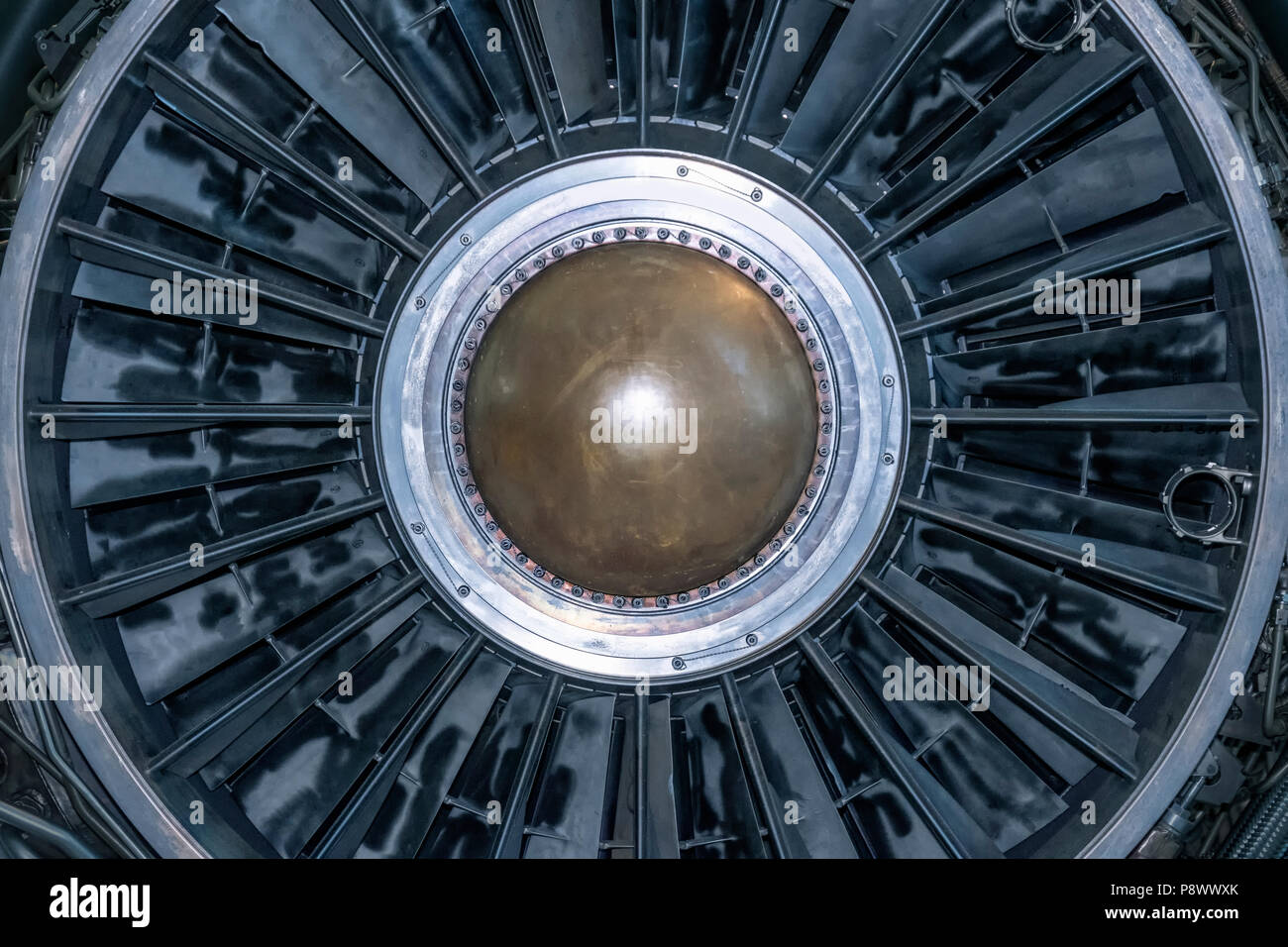 Inside of a powerful aircraft jet engine Stock Photo - Alamy