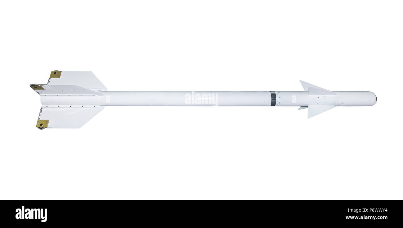Guided fighter jet missile on white background Stock Photo - Alamy