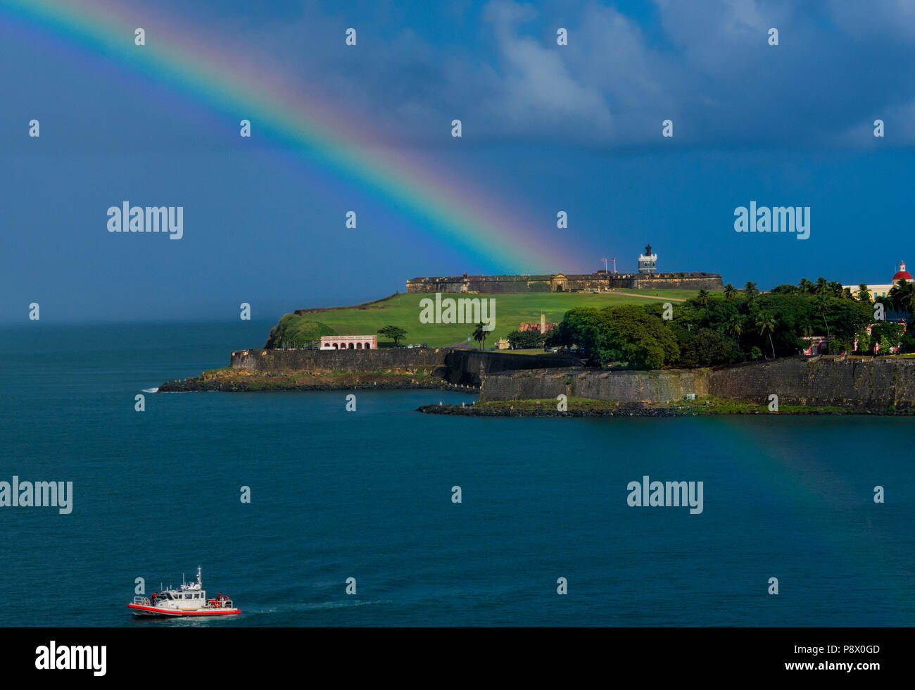 San Juan Puerto Rico approaching cruise ship port Stock Photo - Alamy