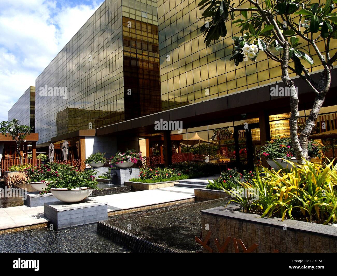 PARANAQUE, METRO MANILA, PHILIPPINES - JANUARY 17, 2017: Outdoor garden ...