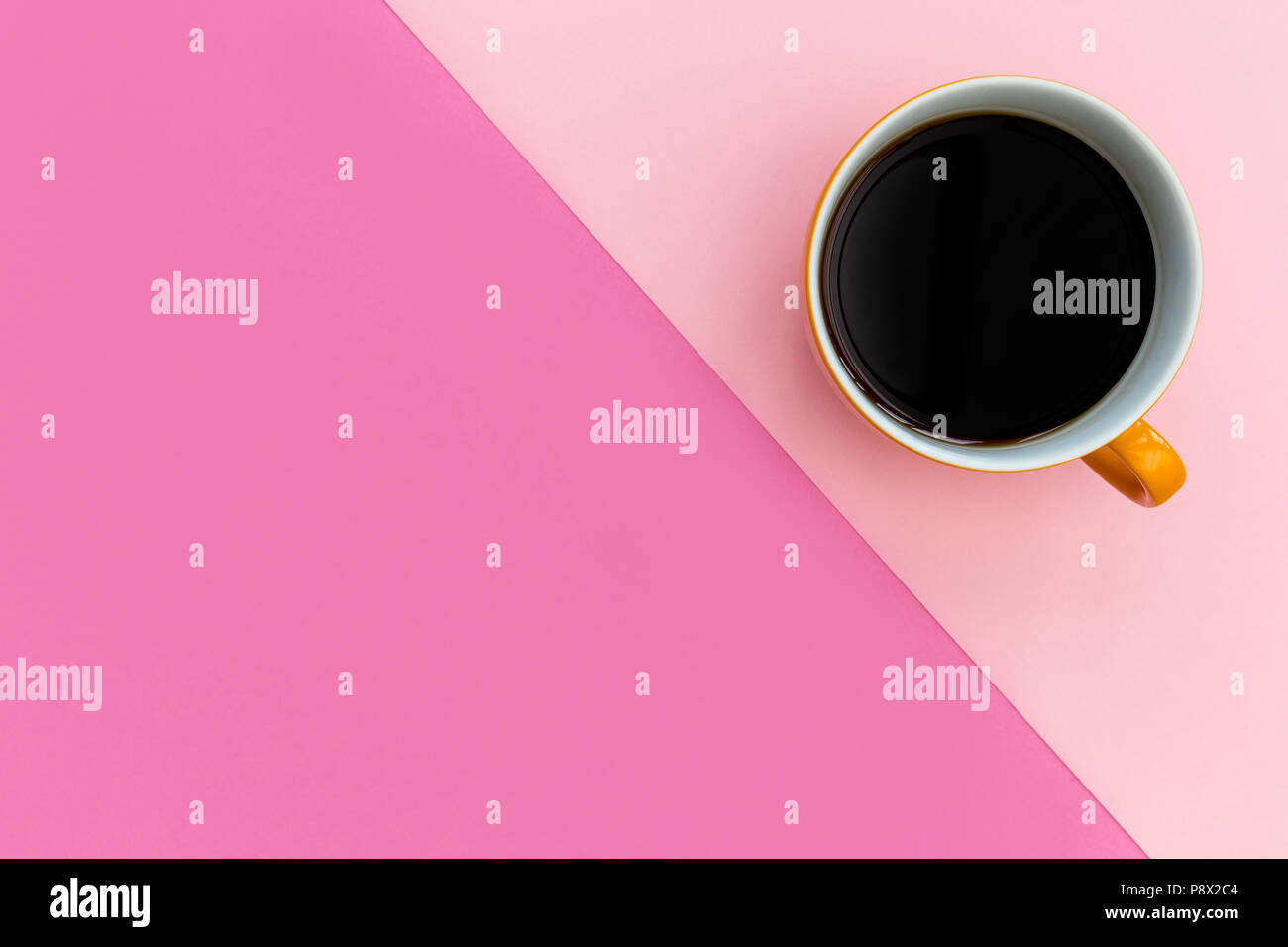 Coffee cup on minimal bright pink background Stock Photo - Alamy