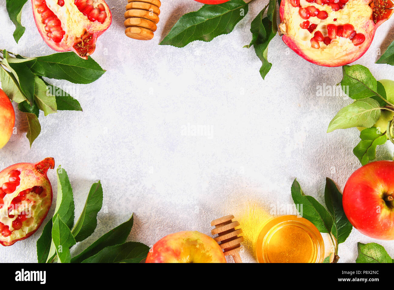 Rosh hashanah jewish New Year holiday concept. Traditional symbol ...