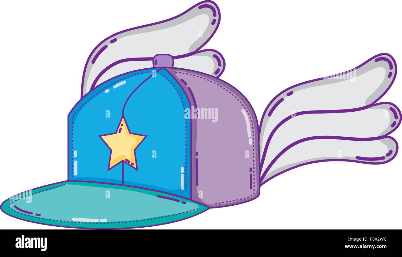fashion cap with star style and wings vector illustration Stock Vector ...