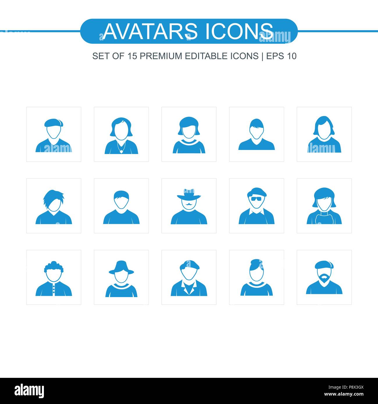 Avatar icons set vector. For web design and application interface, also ...