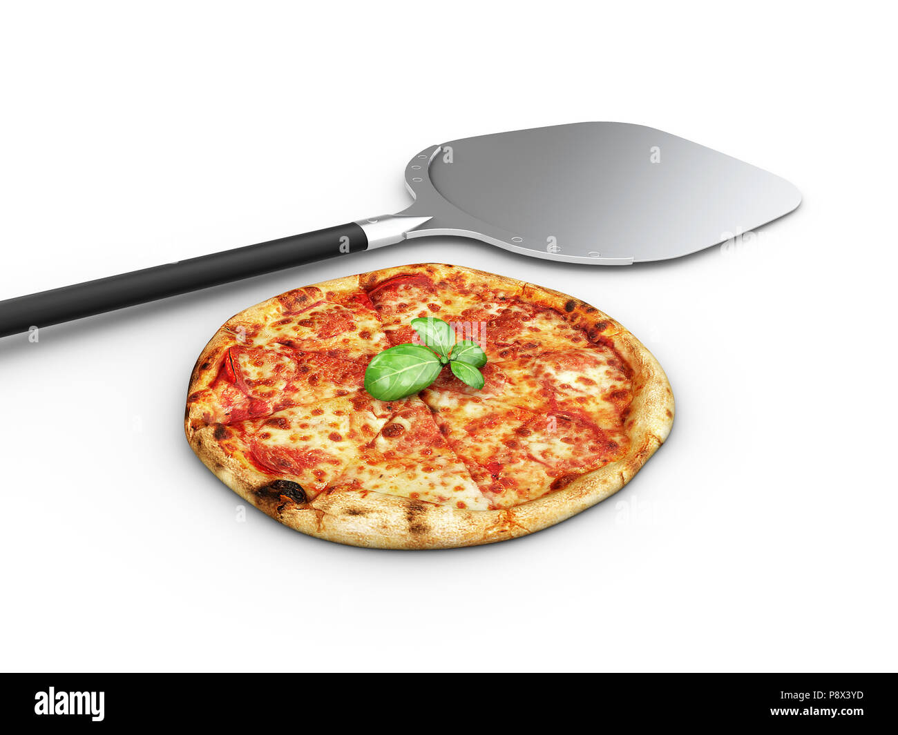 Hot pizza slice with melting cheese, isolated white Stock Photo - Alamy