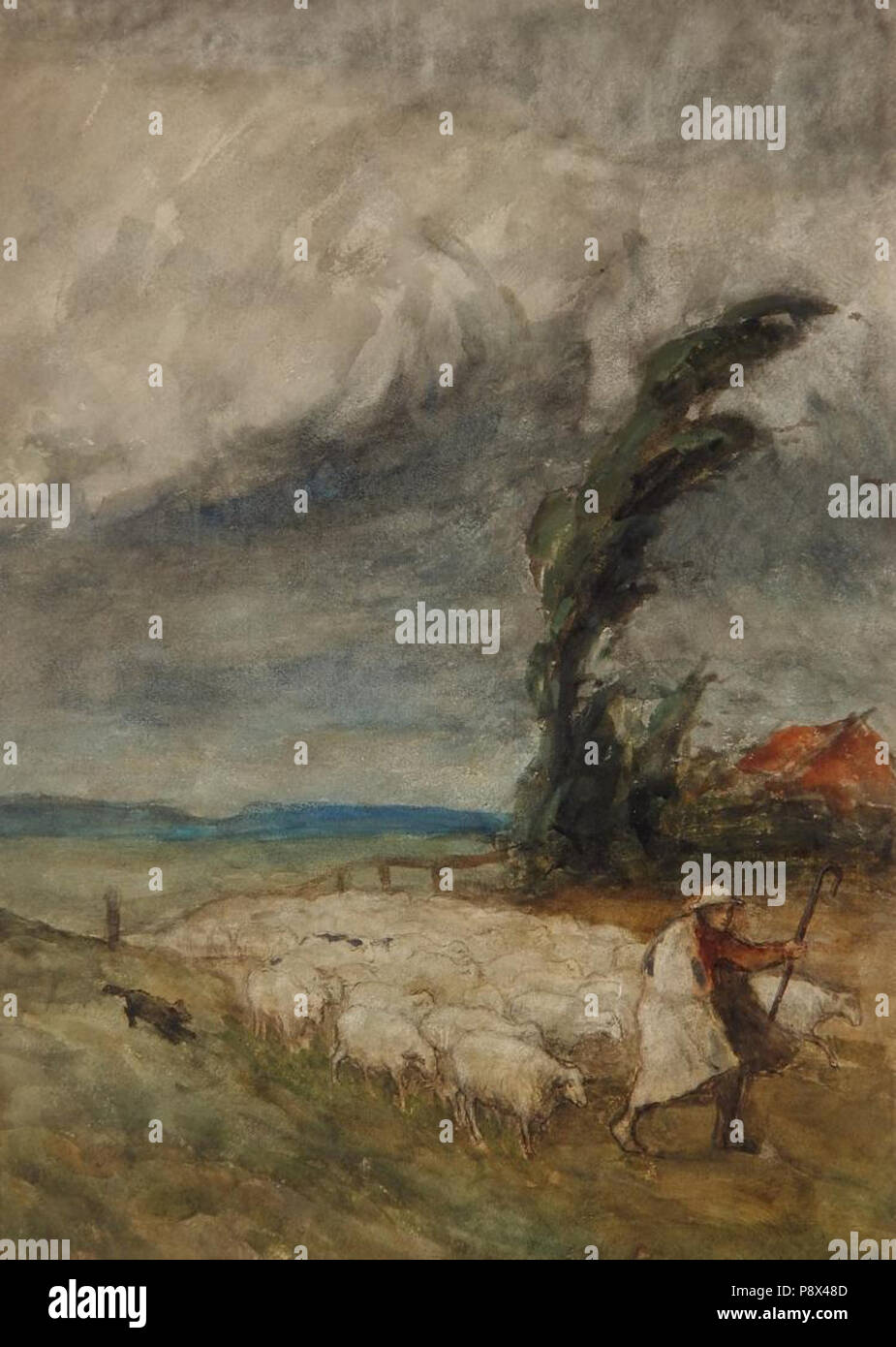 . 64 Max Bohm - Sheepherd and sheep (1899 Stock Photo - Alamy