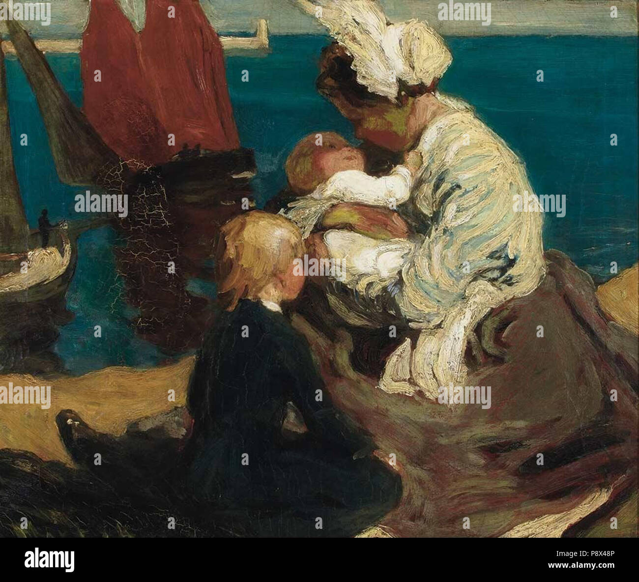 . 64 Max Bohm - Mother and child by the seaside Stock Photo - Alamy