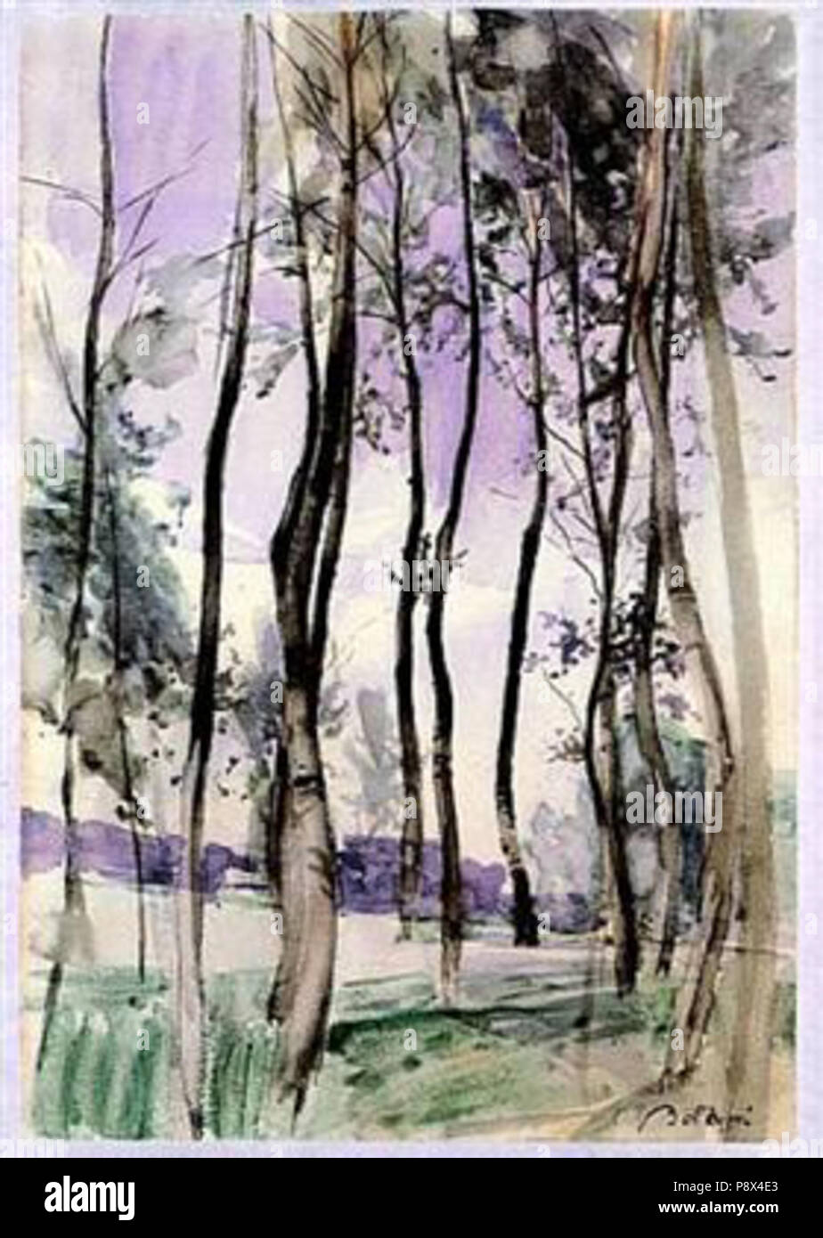 . 64 Boldini - landscape-with-trees-1900 Stock Photo - Alamy