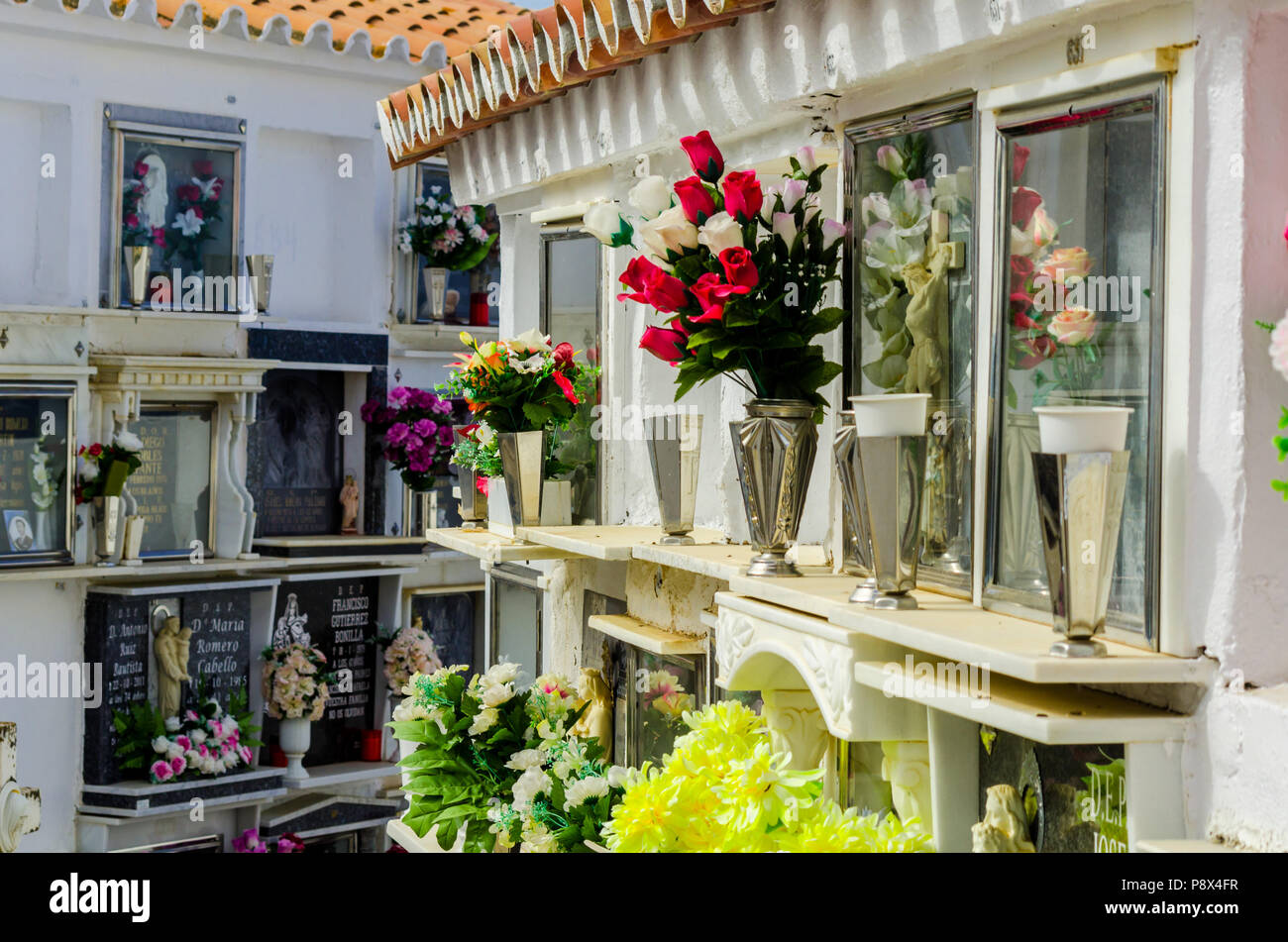 COMARES, SPAIN - 28 JUNE 2018 characteristic of the Spanish burial site ...