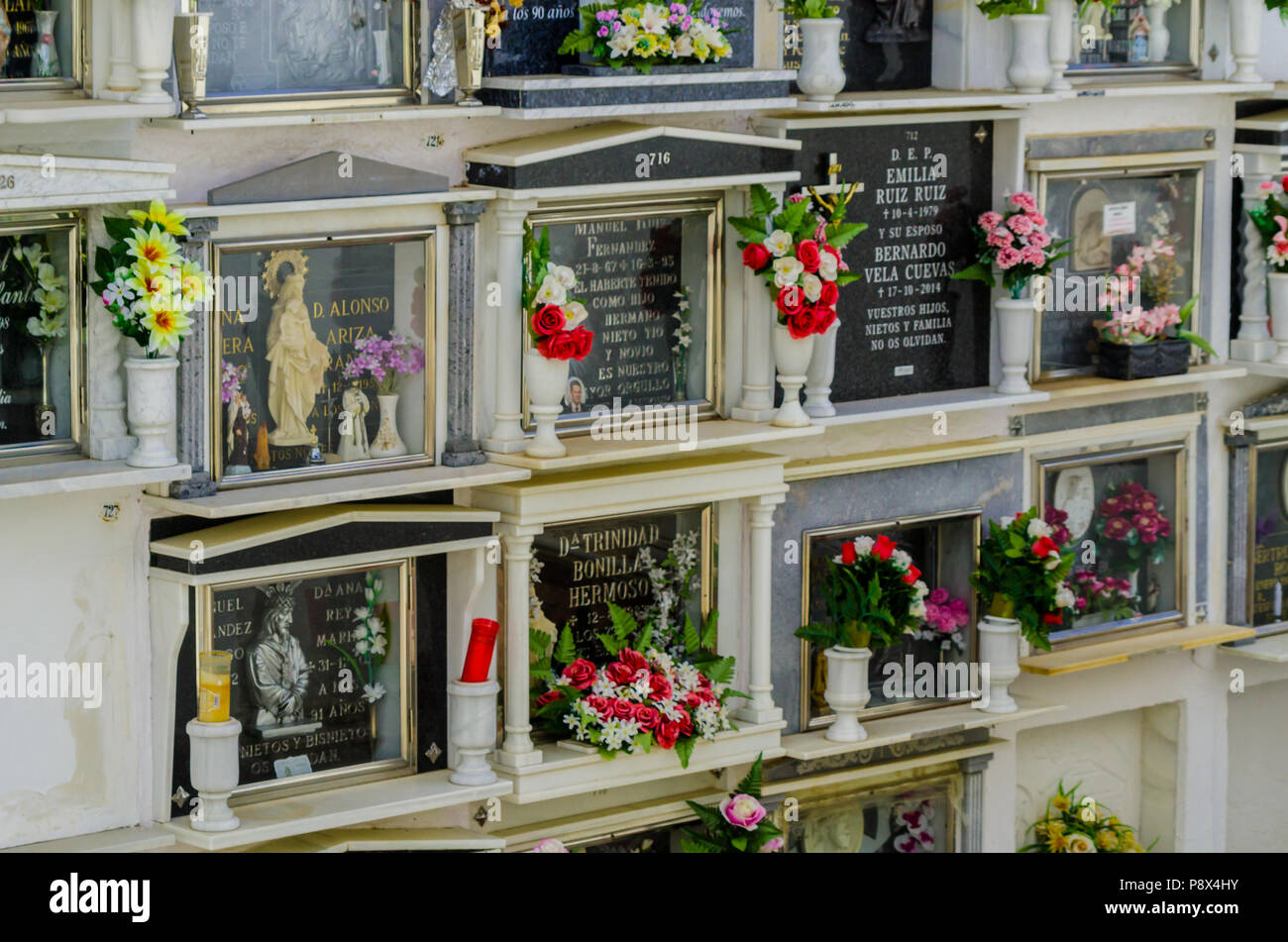 COMARES, SPAIN - 28 JUNE 2018 characteristic of the Spanish burial site ...