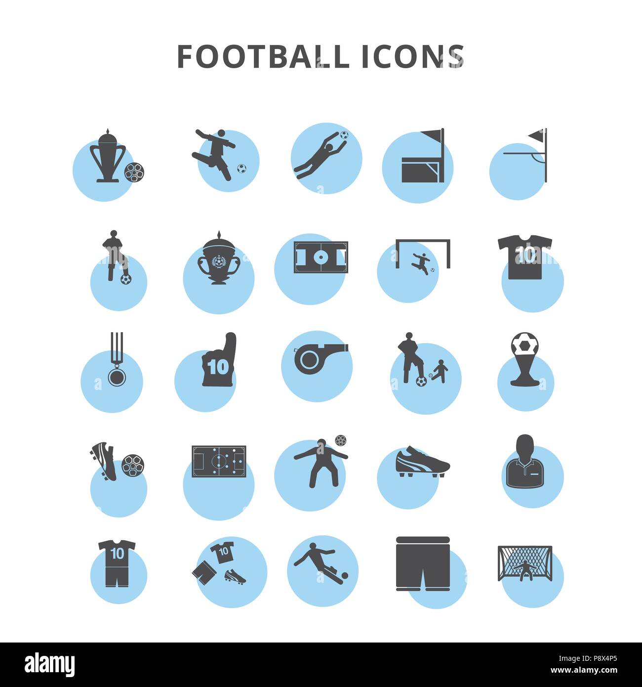 Football Icons Set. For web design and application interface, also ...