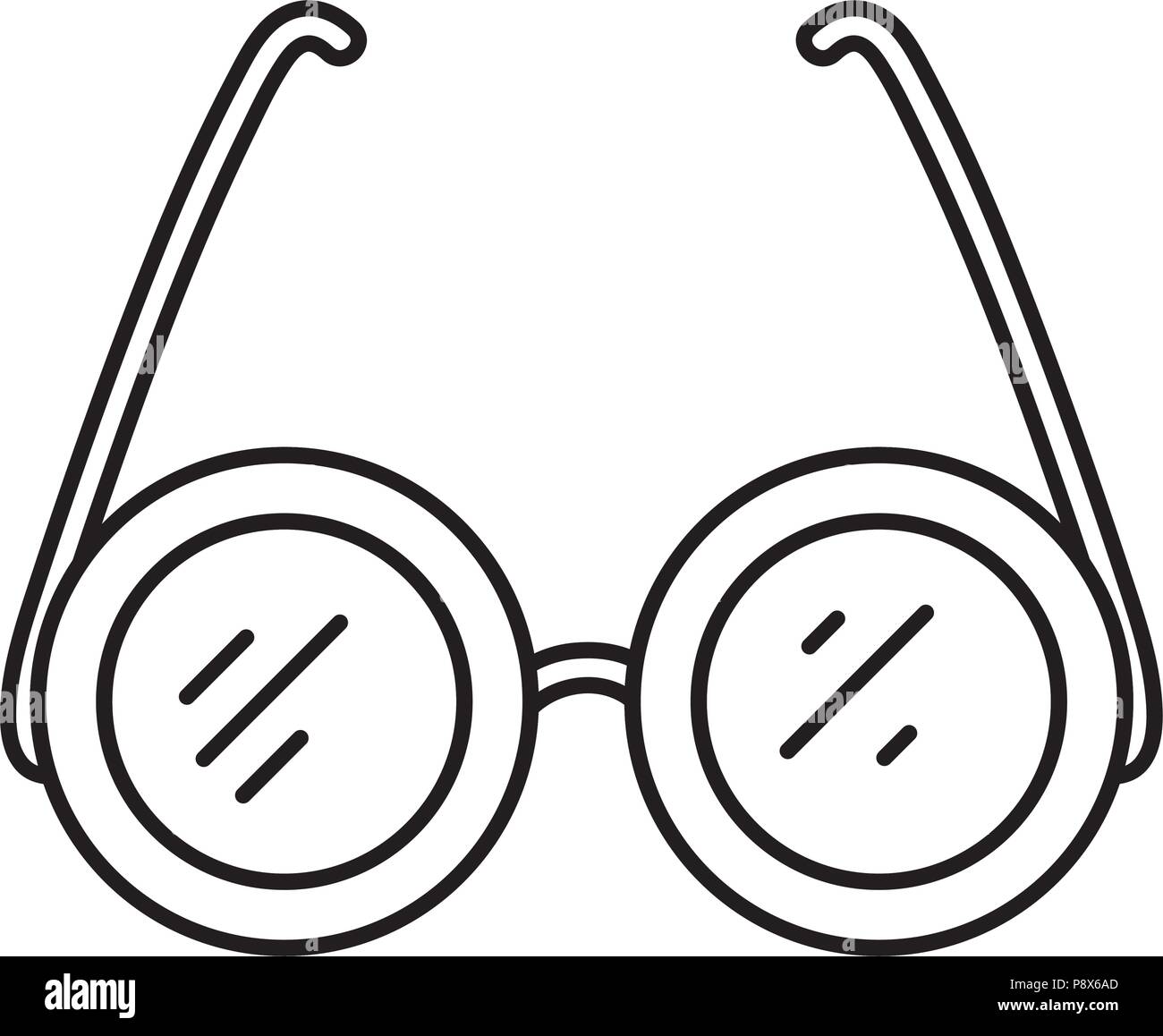 line optical glasses object with frame style vector illustration Stock ...