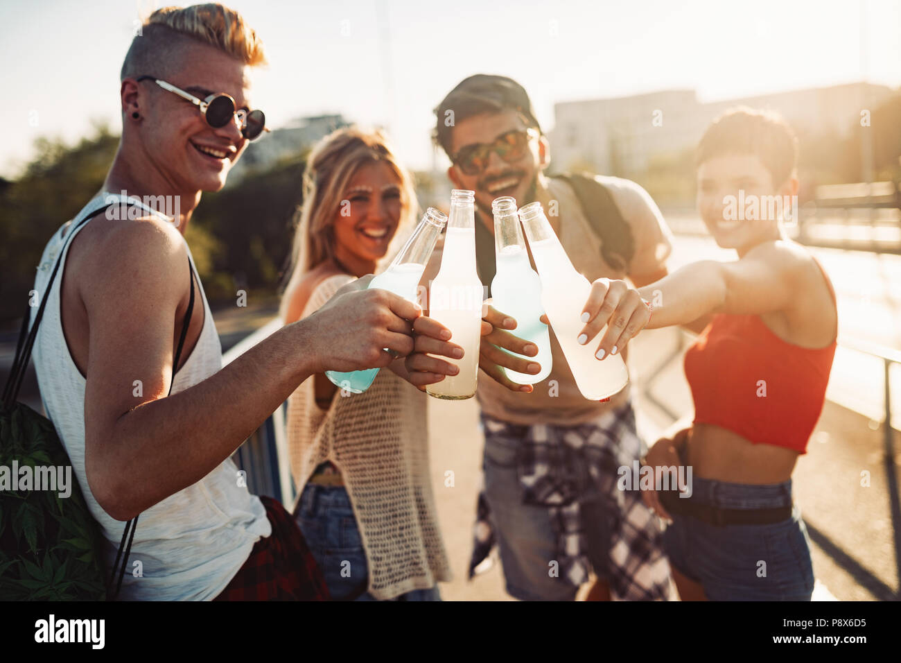 Group of young happy friends having fun time Stock Photo - Alamy