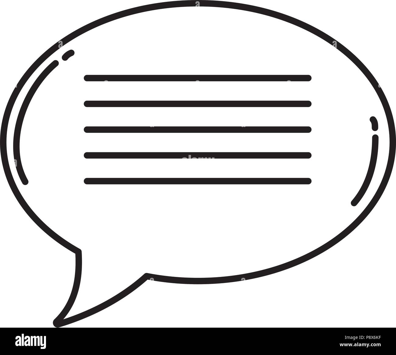 Line Chat Bubble Text Notes Message Vector Illustration Stock Vector