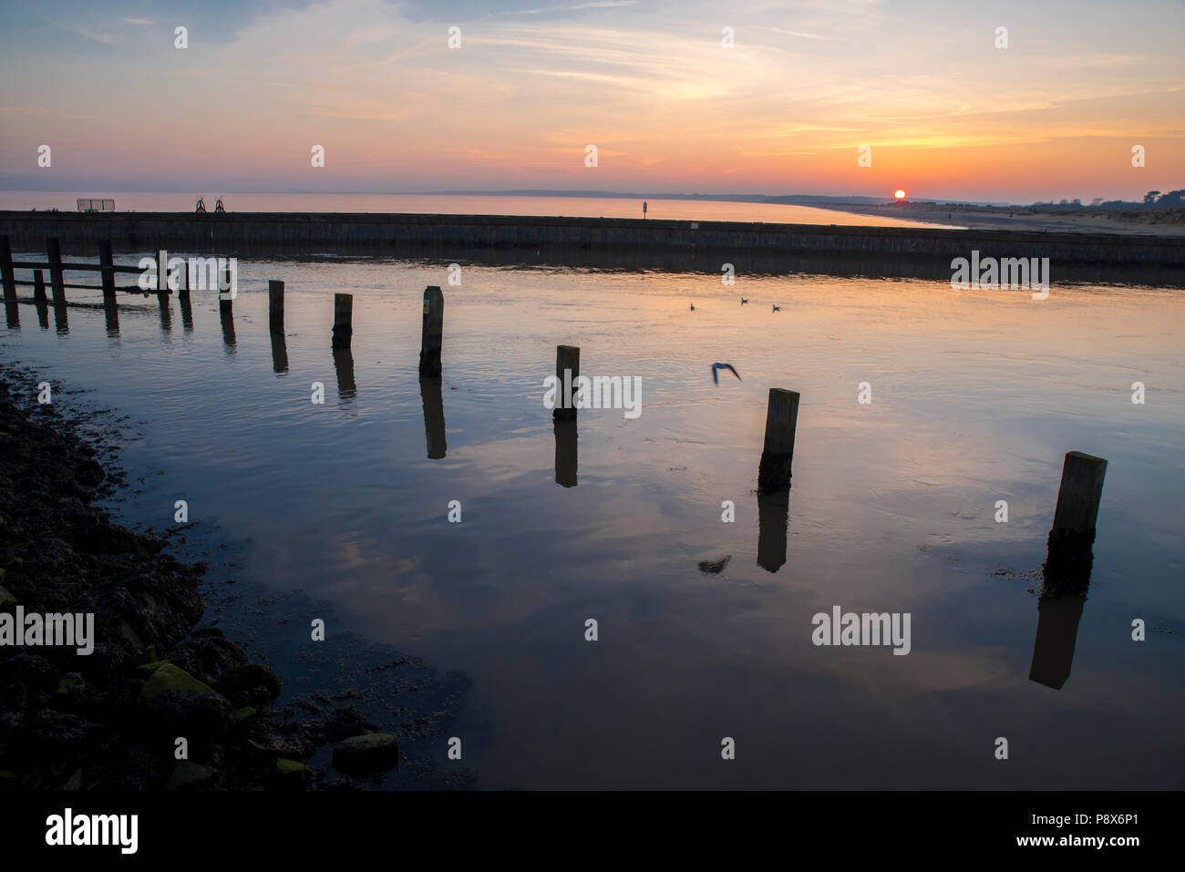 Sunset silhouette Southwold Suffolk Stock Photo - Alamy