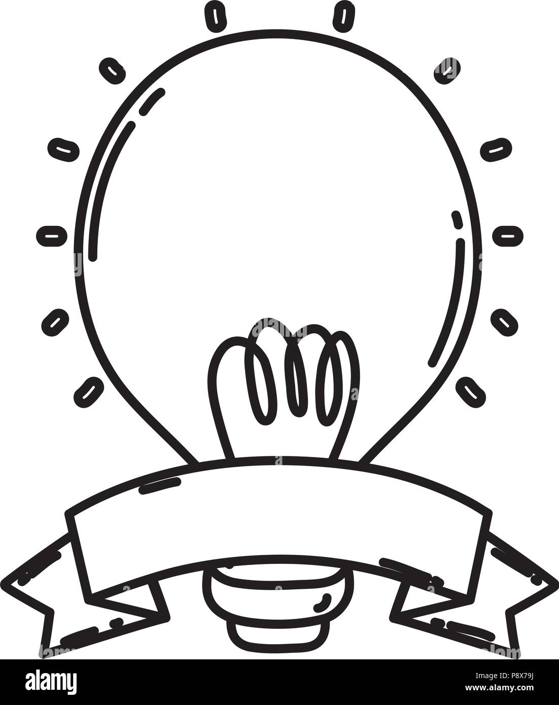 line electric bulb power energy with ribbon vector illustration Stock ...