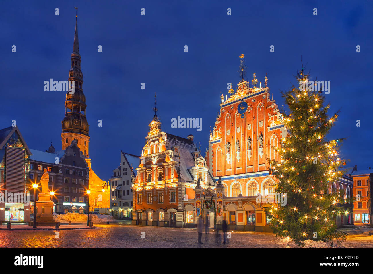 House of Blackheads and the Christmas tree near it during the Christmas ...