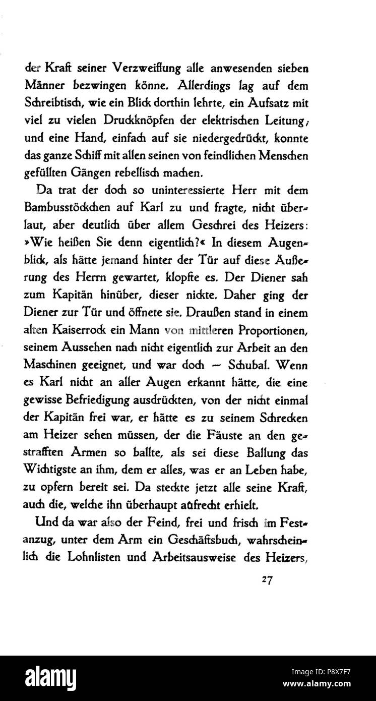 89 De Der Heizer. Ein Fragment 27 Stock Photo - Alamy