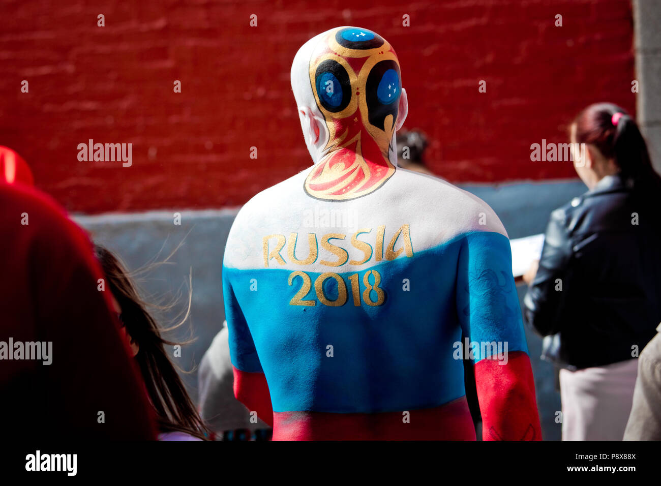 Moscow, Russia - June, 2018: Russian football fans on world cup ...