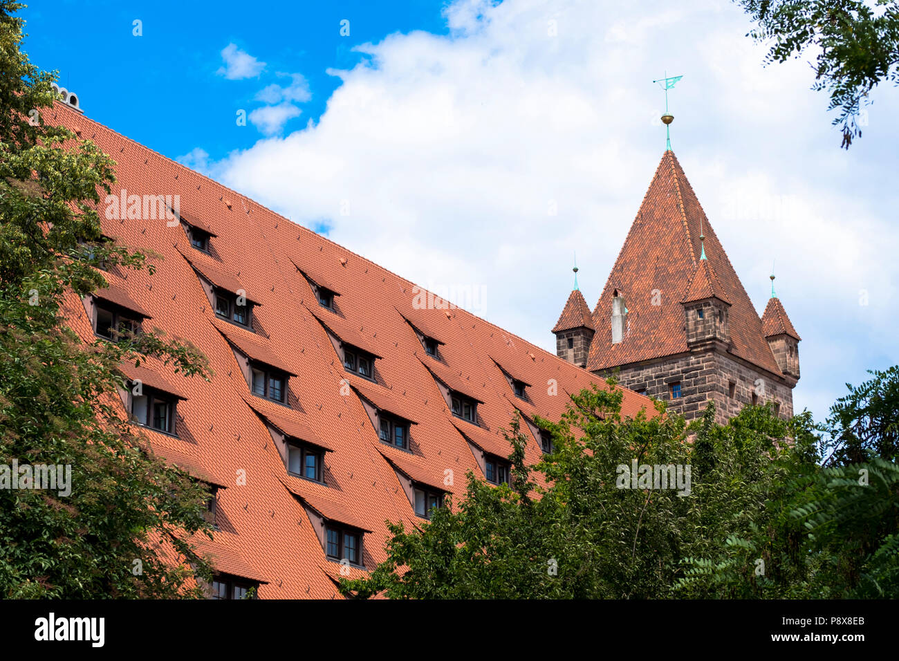 Historic rooftops in Nuremberg historic city center, Germany Stock ...