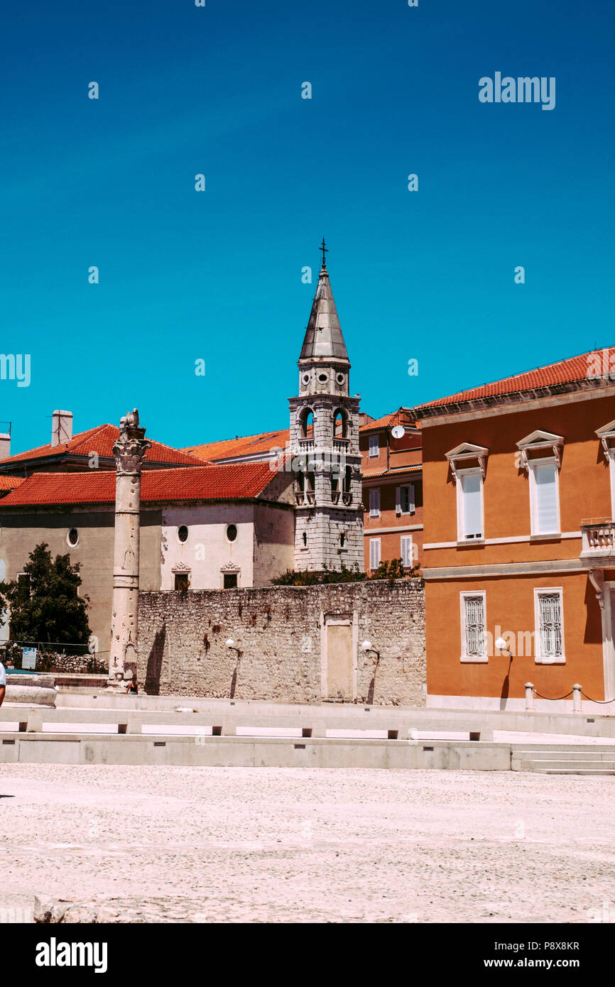 Roman ruins and Renaissance Church in the city of Zadar, Croatia Stock ...