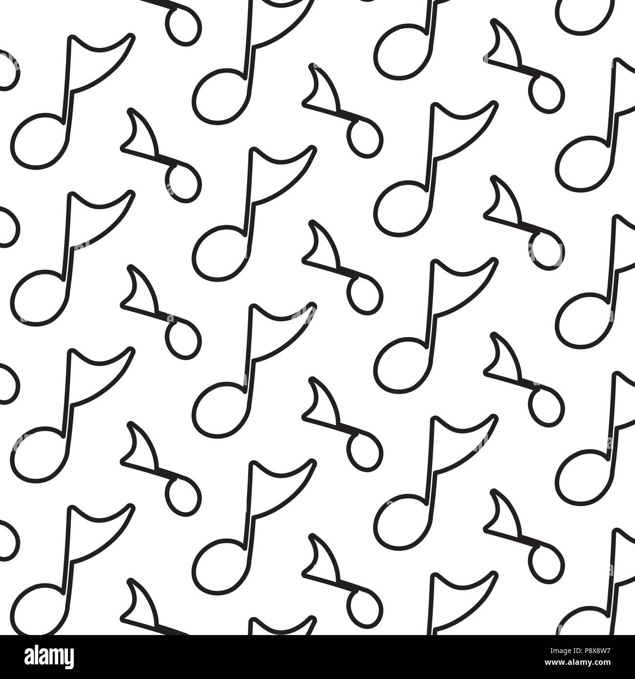 line musical quaver note sign background vector illustration Stock ...