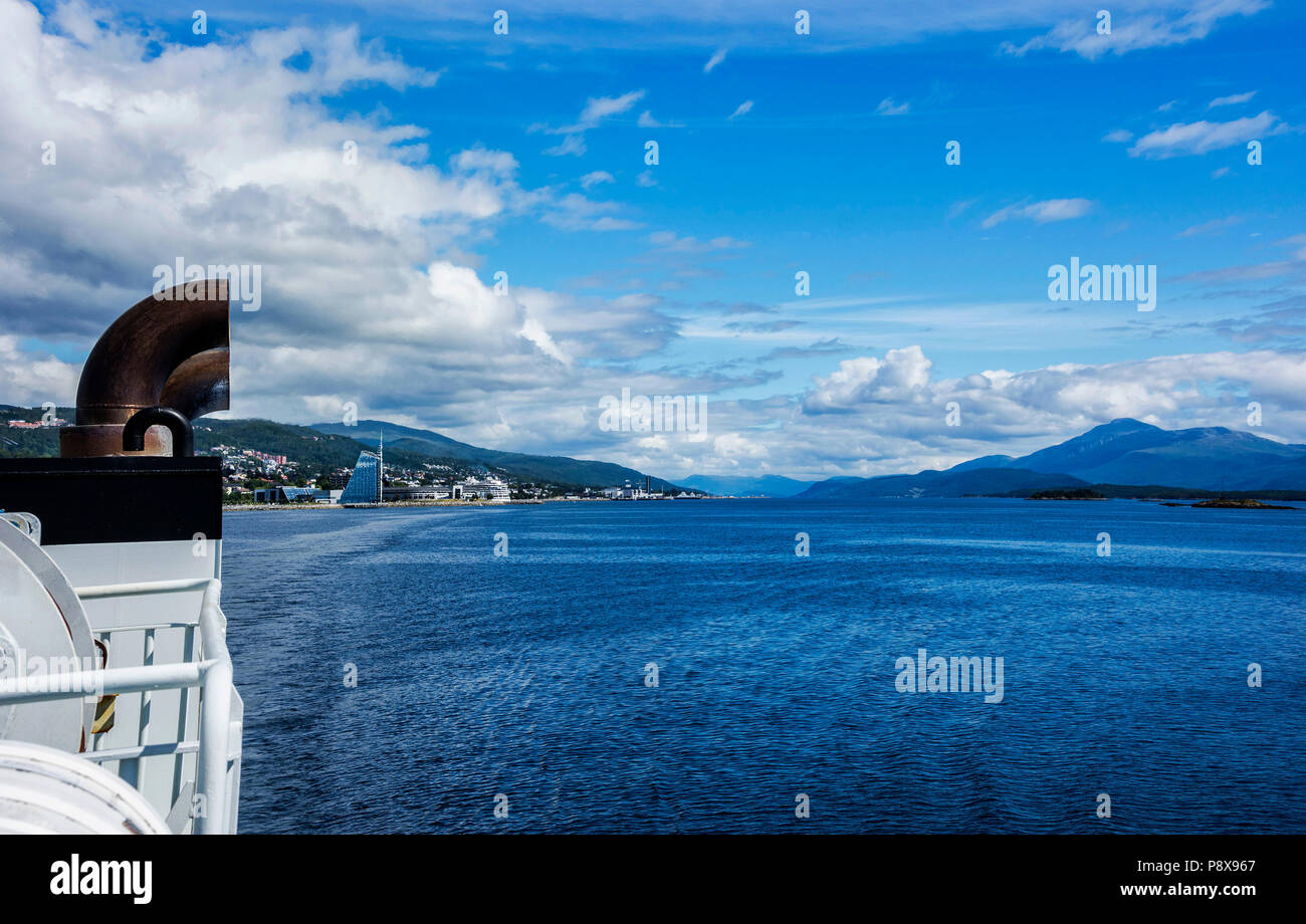 Molde town at the horison, More og Romsdal county, Norway. View from ...