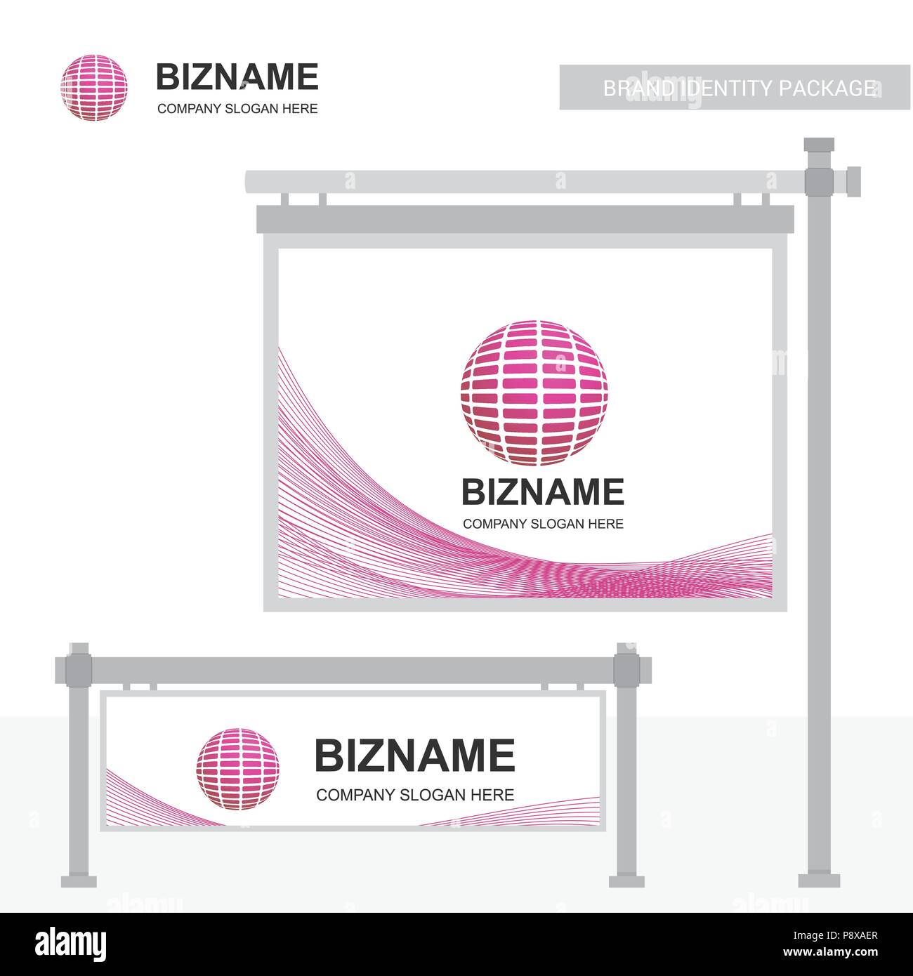 Compnay Bill board design with world logo vector. For web design and ...