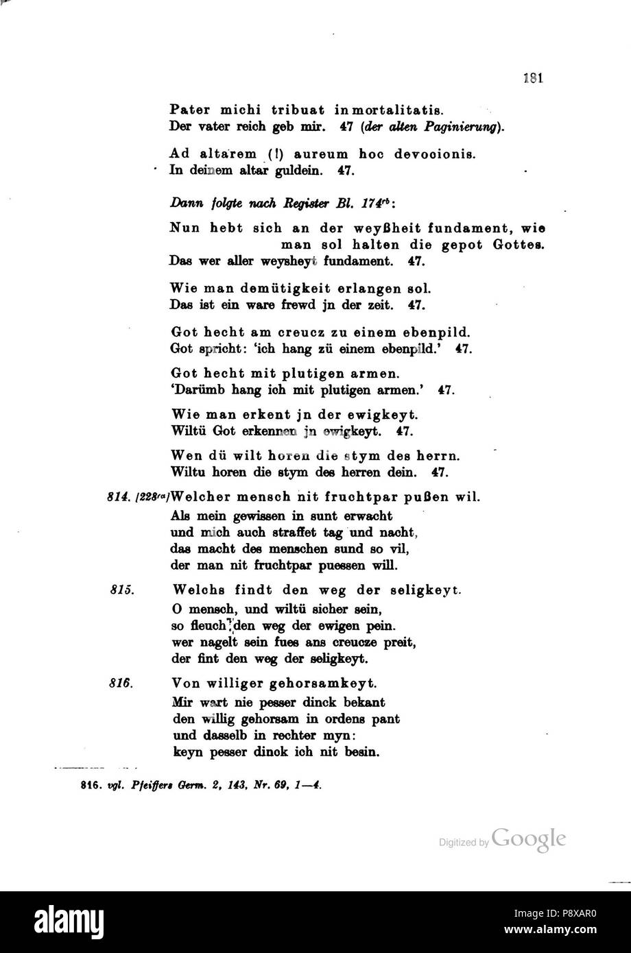 . 114 Deutsche Texte des Mittelalters Bd XIV 181 Stock Photo - Alamy