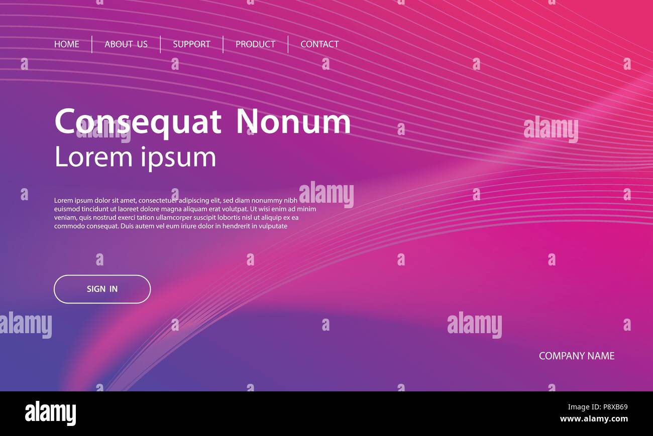 Website template design and landing page line dynamic shapes background ...