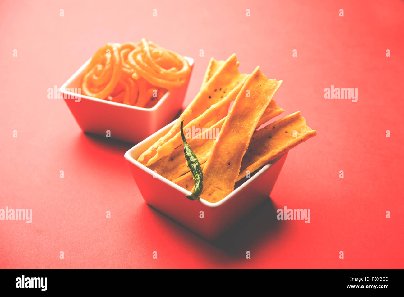 Crispy Fafda with sweet jalebi is an Indian snack most popular in ...