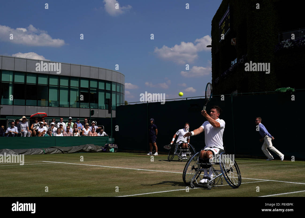 Alfie Hewett and Gordon Reid in action in the doubles on day eleven of ...