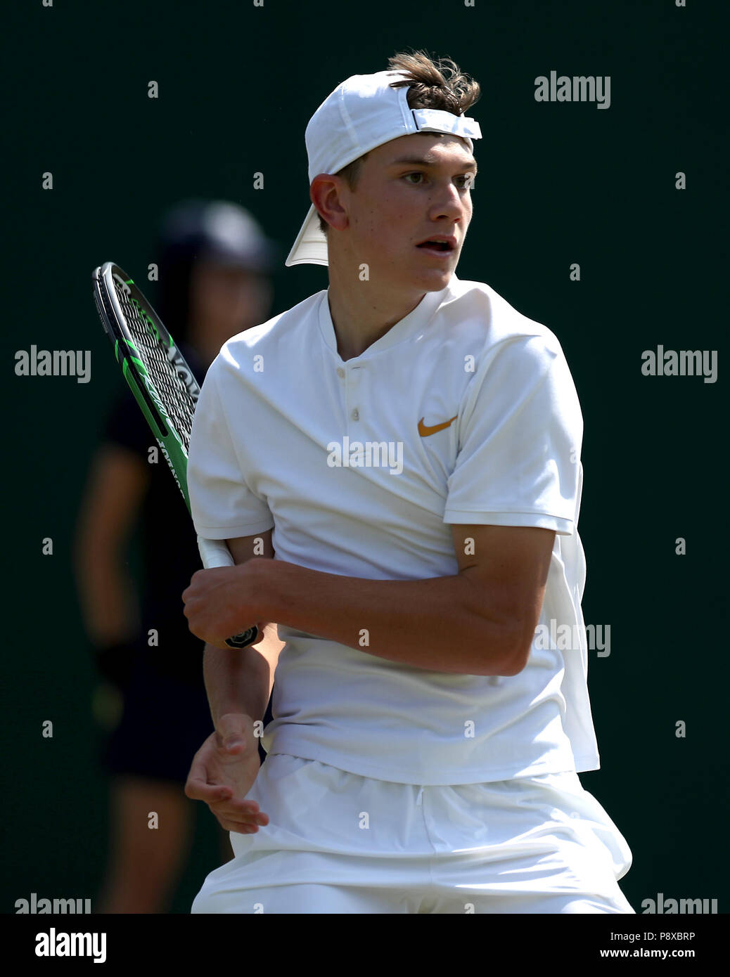 Jack Draper in action on day eleven of the Wimbledon Championships at ...