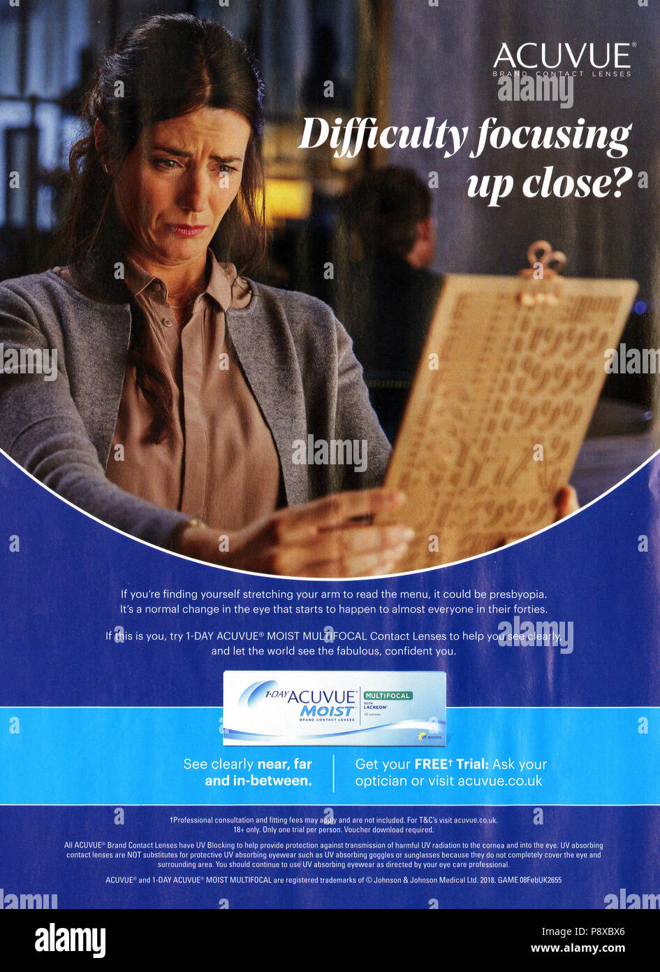 2010s UK Acuvue Magazine Advert Stock Photo - Alamy