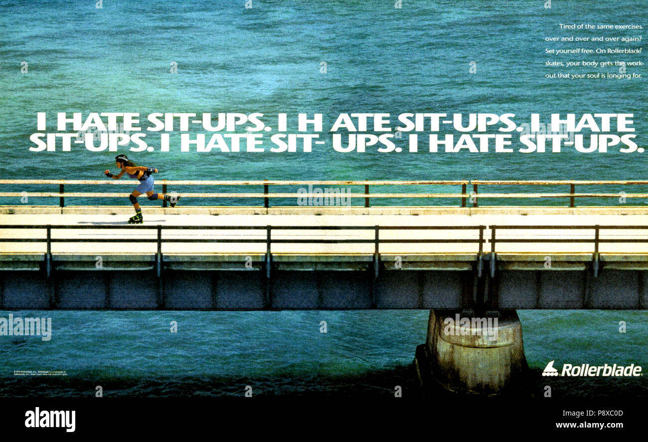 1990s USA Rollerblade Magazine Advert Stock Photo - Alamy