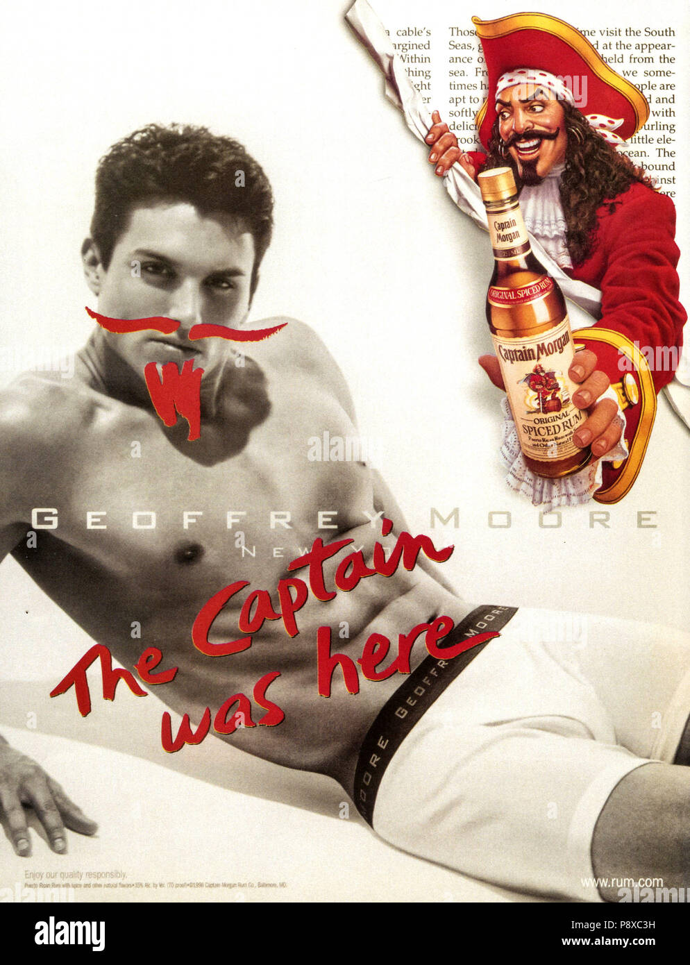 1990s USA Captain Morgan Magazine Advert Stock Photo - Alamy