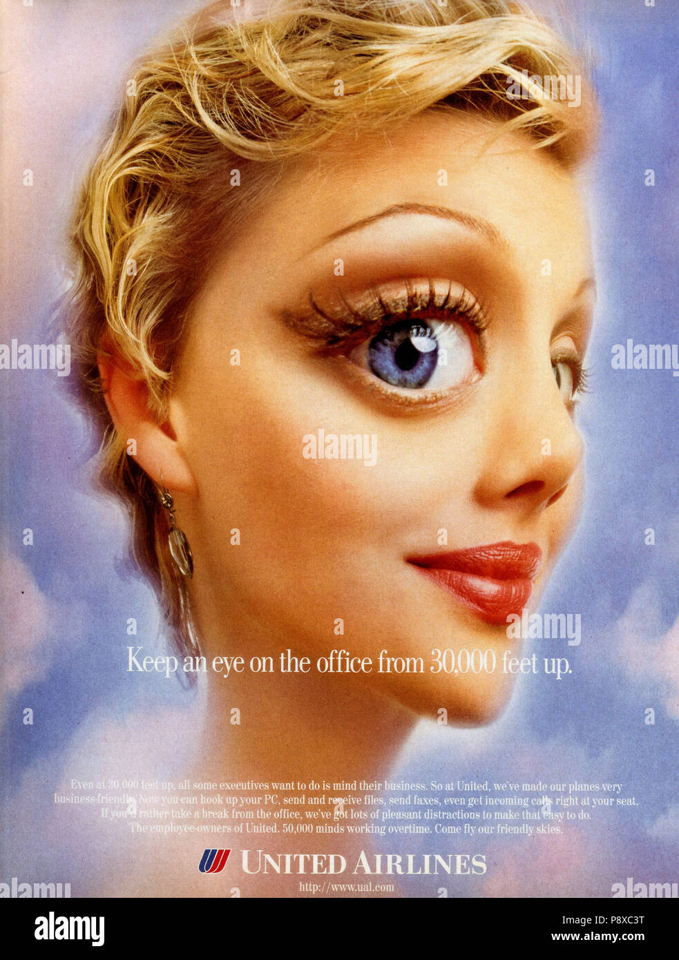 1990s USA United Airlines Magazine Advert Stock Photo - Alamy