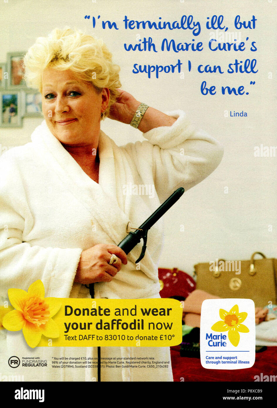 2010s UK Marie Curie Cancer Care Magazine Advert Stock Photo - Alamy