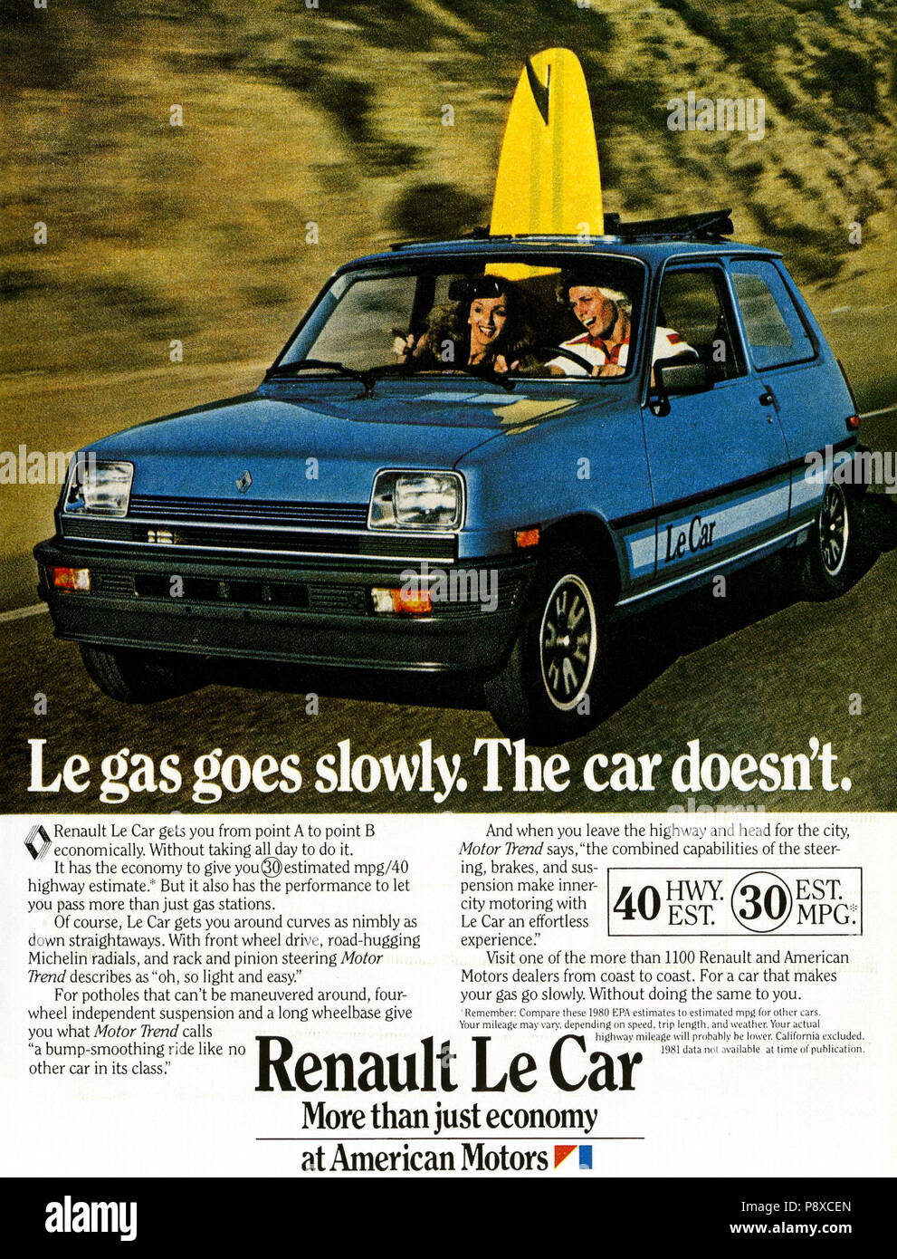1980s USA Renault Magazine Advert Stock Photo - Alamy