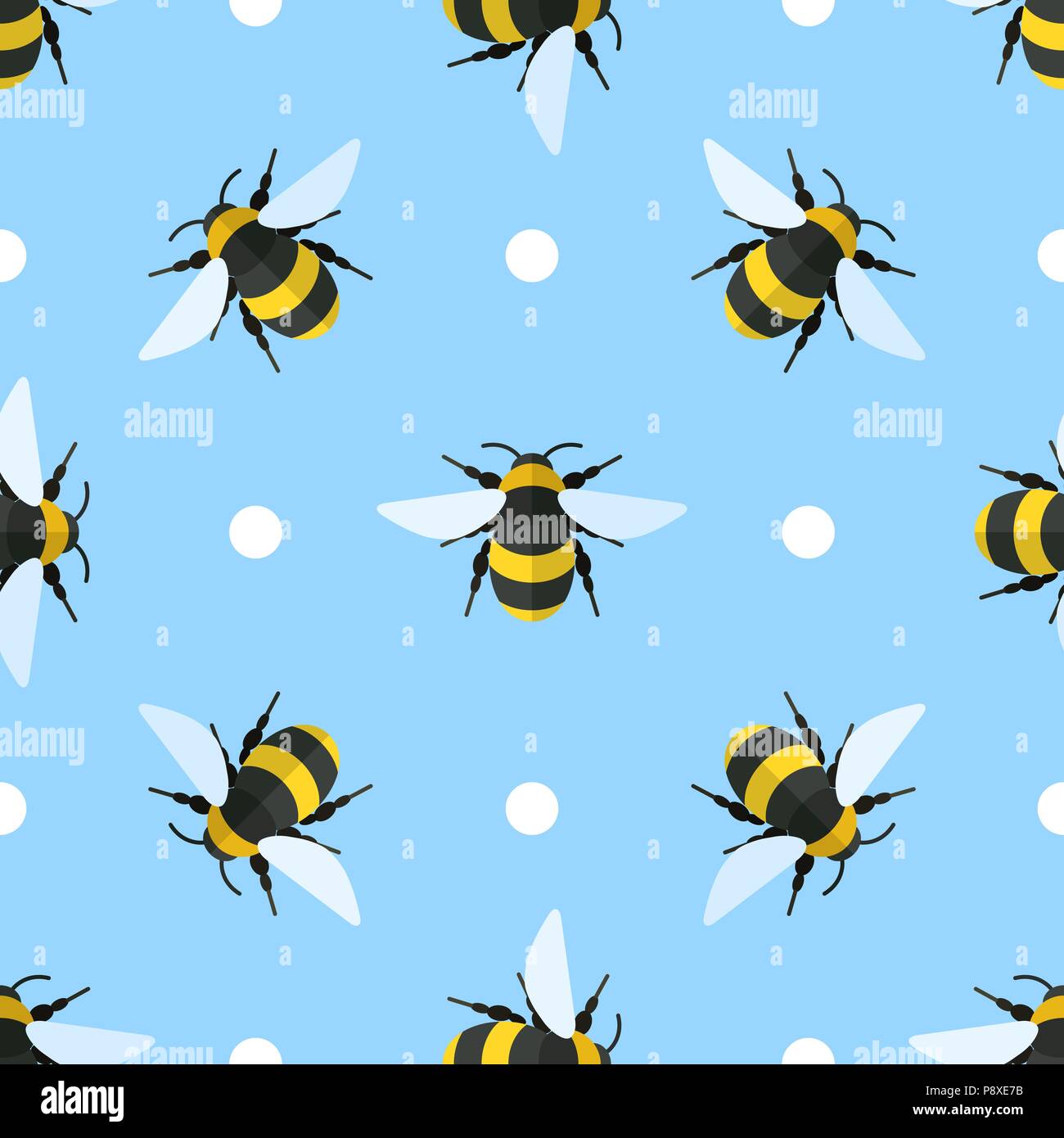 Vector seamless pattern with bees and circles Stock Vector Image & Art ...