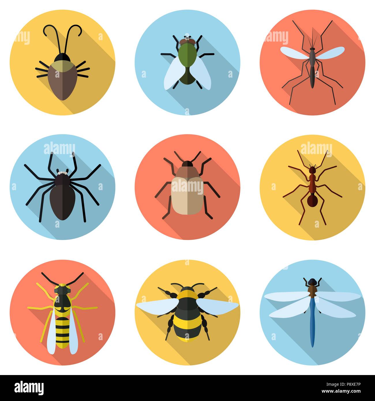 Set of 9 insects icons Stock Vector Image & Art - Alamy
