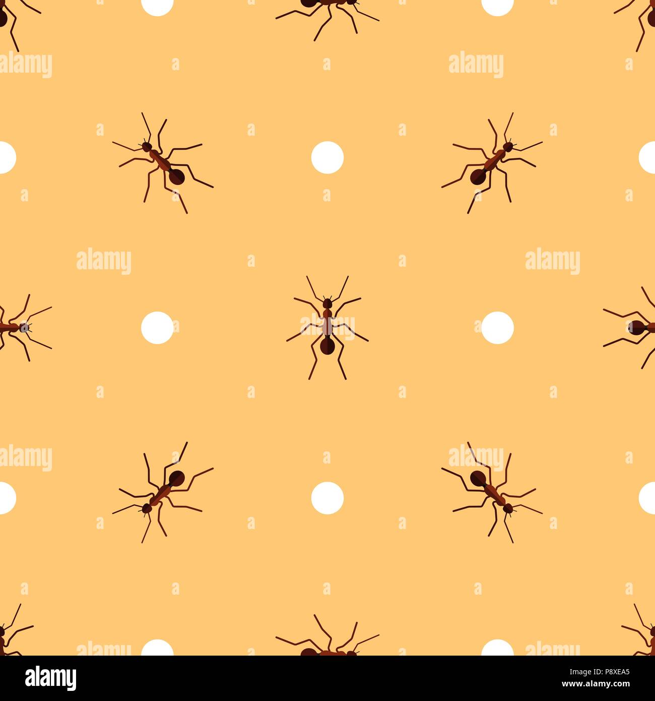 Vector seamless pattern with ants and circles Stock Vector Image & Art ...